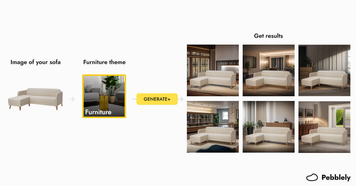 How to Generate Professional Furniture Photos with AI | Pebblely