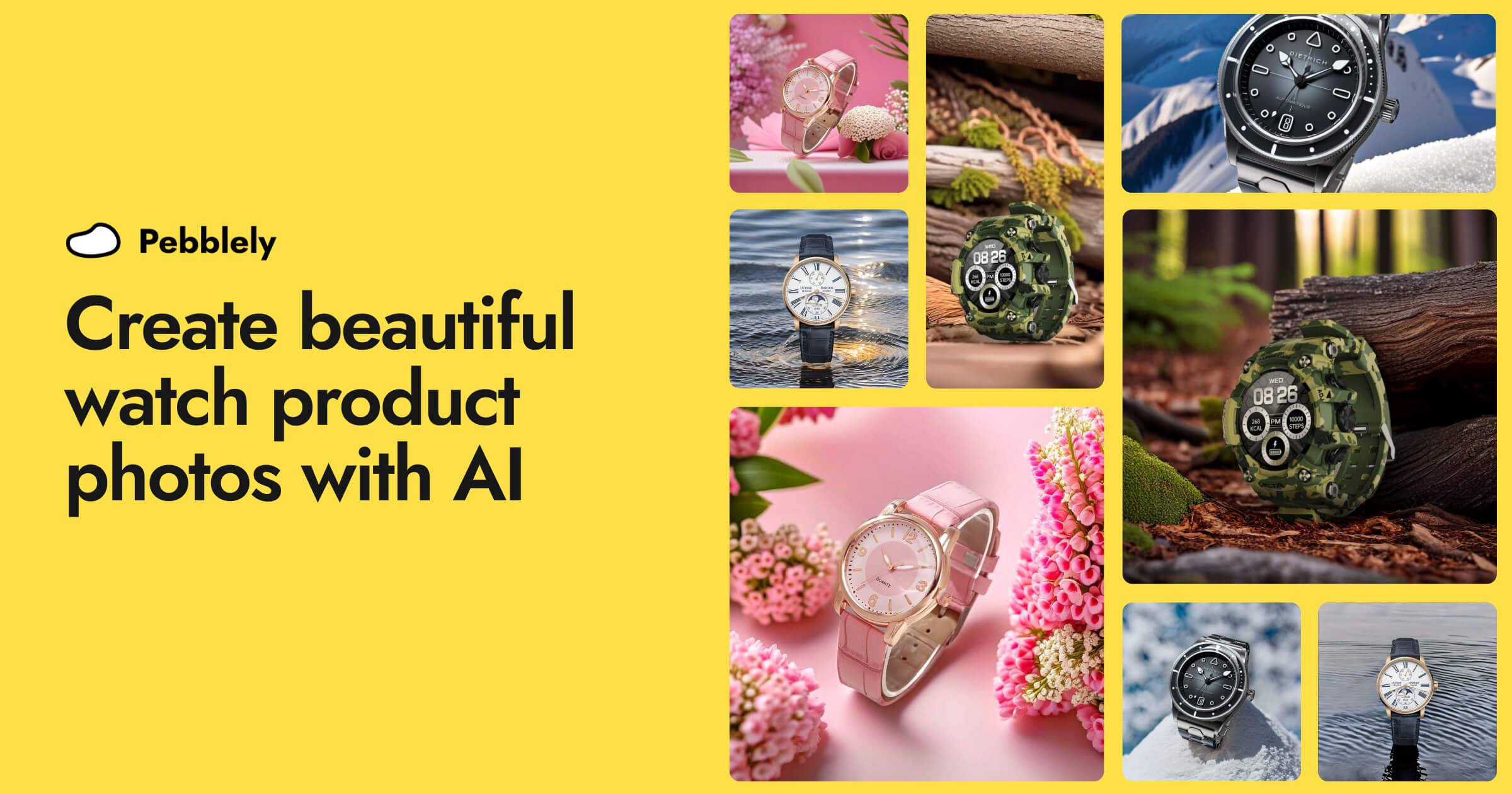 Create Beautiful Watch Photos With AI | Pebblely